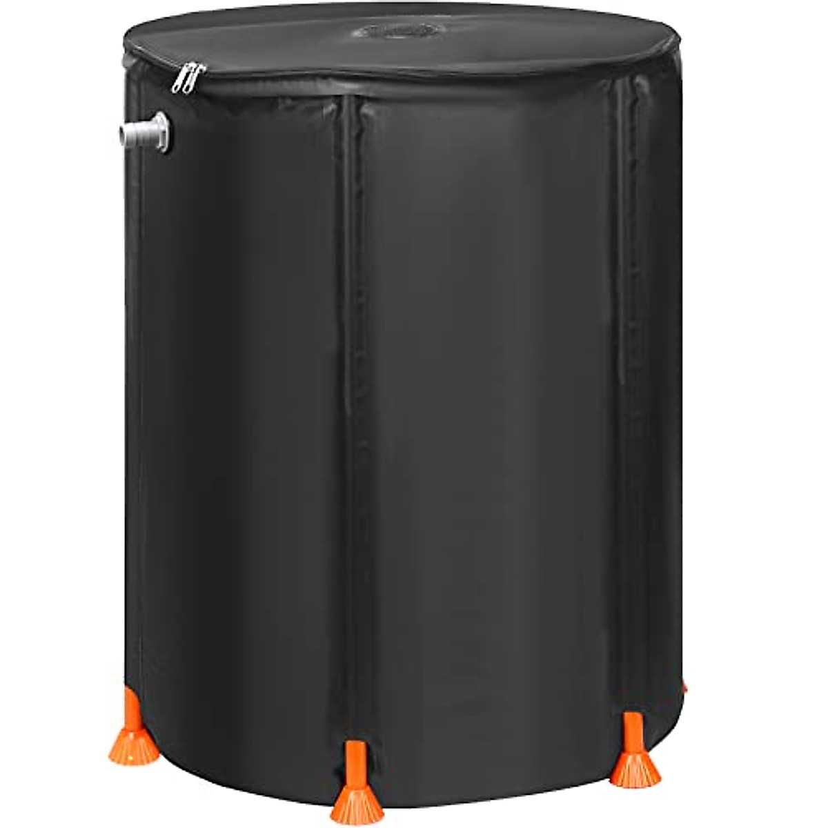 VEVOR 100 Gallon Collapsible Rain Barrel, Portable Rainwater Collection System Water Storage Tank for Garden Water Catcher,Rain Water Collection Barrel with Two Spigots and Overflow Kit,Black