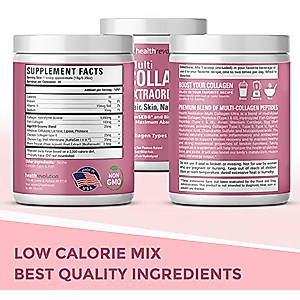 Multi Collagen Peptides Powder Supplement Types I, II, III, V, X - 5 Hydrolyzed Collagen Peptides– For Skin Hair Nails Joints –Triple Refined for Easy Mixing, Non-GMO Dairy Gluten-Free, Unflavored