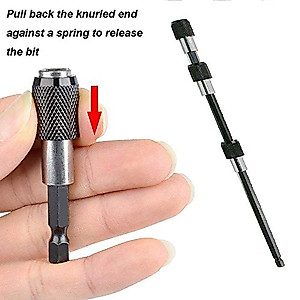 Eyech 3Pcs 1/4 Inch Hex Shank Magnetic Drill Bit Extension Quick Release Screwdriver Nut Drill Bit Holder Extension Kit Set for Impact Driver Bits -2/4/ 6 Inch Length