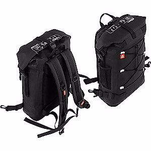 Cressi Waterproof Backpack - Watertight Zipper, Padded Shoulder, and Back Strap- Designed for Fixing to D-Rings on iSUP Boards - Spidy Dry: Designed in Italy,Black