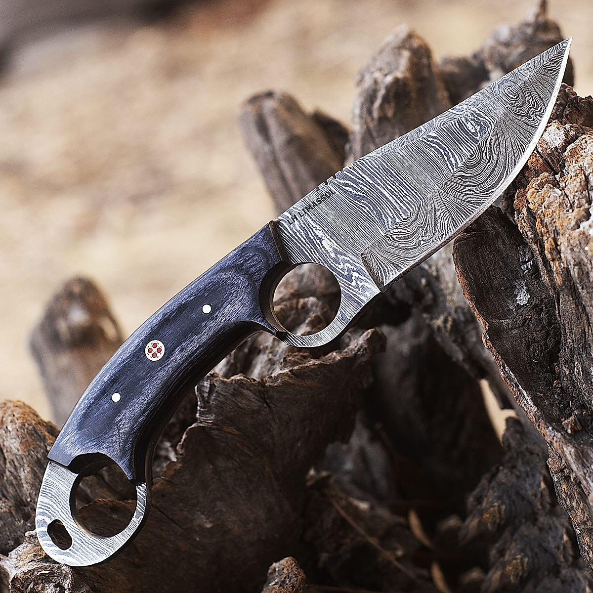 LH LIMASSOL 9 INCH Fixed Blade Custom Handmade Damascus Hunting knife/skinner knife/skinning knife leather sheath