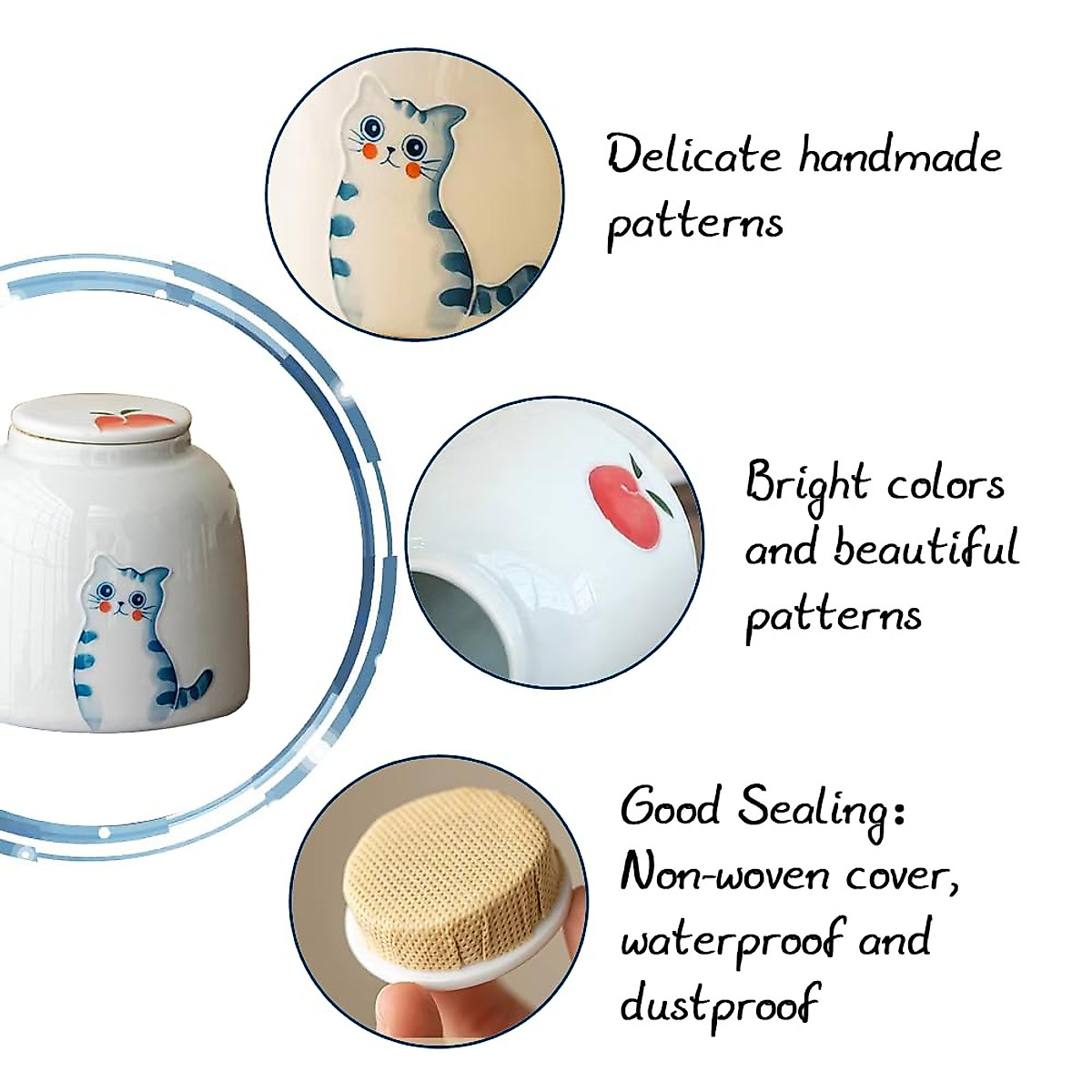 Pet Urn for Cat Ashes, Ceramic Cats Urns, Pet Urn with Beautiful Patterns