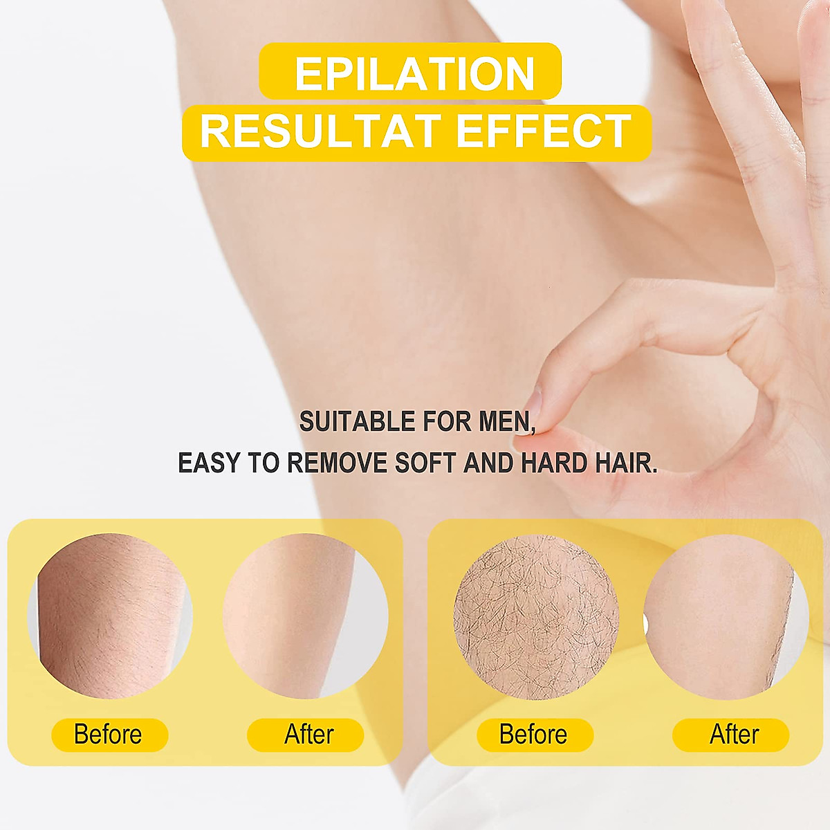 Sonobom Hair Removal Cream, Lemon Flavor, Painless, Non-Irritant for Sensitive Skin, 5.07 Fl oz, For Intimate Area, Arms, Legs, Underarms, Chest, Dermatologically Tested, Unisex