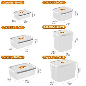 Glidea 6-piece food storage container with lid, stackable square storage set, BPA free, suitable for microwave and dishwasher plastic leak proof kitchen storage freezer, Clear