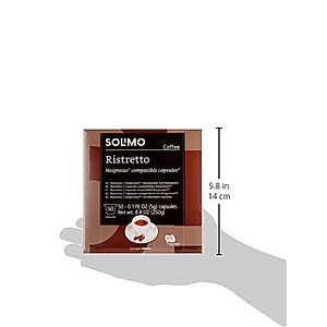 Amazon Brand - Solimo Ristretto Capsules 50 CT, Compatible with Nespresso Original Brewers