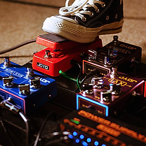 JOYO WAH-II Classic and Multifunctional WAH Pedal Featuring Wah-Wah/Volume Functions with WAHWAH Sound Quality Value knob (Red)