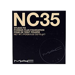 MAC Studio Fix Powder Plus Foundation NC35 for Women, 0.52 Ounce (Studio Fix NC35)