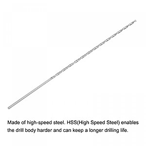 uxcell HSS(High Speed Steel) Extra Long Twist Drill Bits, 2.5mm Drill Diameter 250mm Length 6 Pcs
