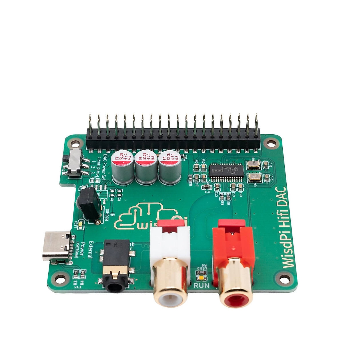 Raspberry Pi HiFi DAC HAT Audio Card Expansion Board for Raspberry Pi 4, Pi 3 B+, Pi 3 B, Pi 2, Pi B+, Pi Zero/Zero W