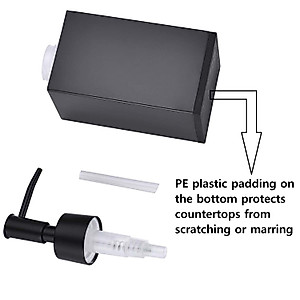 Heouty Soap Dispenser with 304 Stainless Steel Pump and Bottle 12OZ, Hand Soap Dispenser for Bathroom,Dish Soap Dispenser for Kitchen Refillable and Rust-resistant,(Black)