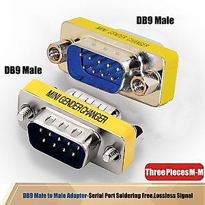 Warmstor 6-Pack 9Pin RS232 Serial Cable DB9 Male to Male/Female to Female Mini Gender Changer Adapter Coupler Connector