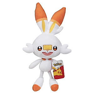Pokémon 8" Scorbunny Plush - Sword and Shield Starter Figure - Authentic Soft Stuffed Animal Toy - Valentine's Day & Easter Basket Stuffer Gift for Kids, Boys, Girls - 2+