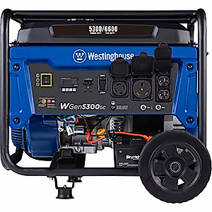 Westinghouse 6600 Watt Home Backup Portable Generator, Electric Start, Transfer Switch Ready 30A Outlet, RV Ready 30A Outlet, CO Sensor