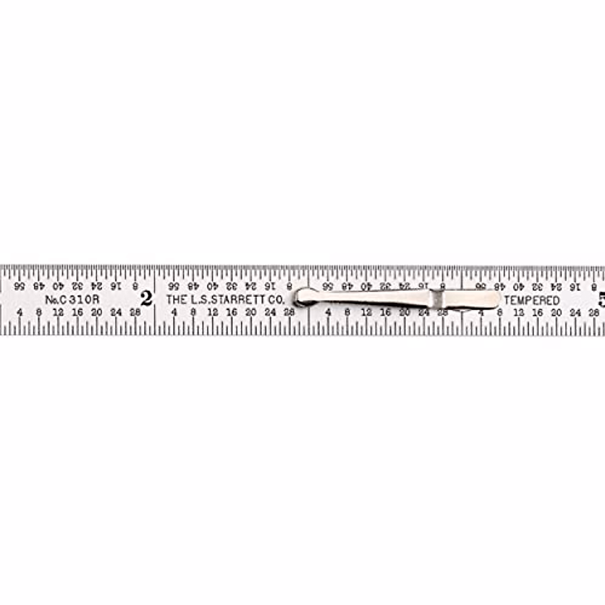Starrett Full Flexible Steel Rule with Satin Chrome Finish, Quick Reading, and Inch Graduation - 6" Length, 10 Graduation Type, 1/64" Thickness - C310K-6