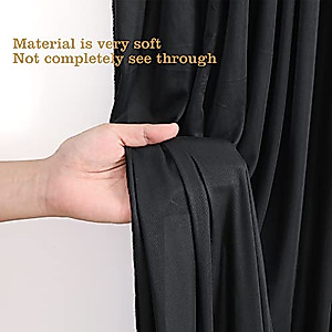 Black Backdrop Curtains for Parties, 8ft x 10ft Polyester Photography Backdrop Drapes for Birthday Baby Shower Wedding Decorations