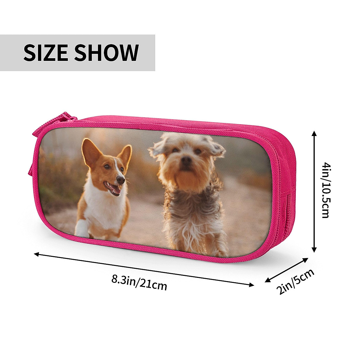 buxvhre Custom Pencil Case Personalized Add Photo Text Logo Pen Bag Large Capacity Zipper Pencil Box for Office Travel Graduation Gifts (Pink)