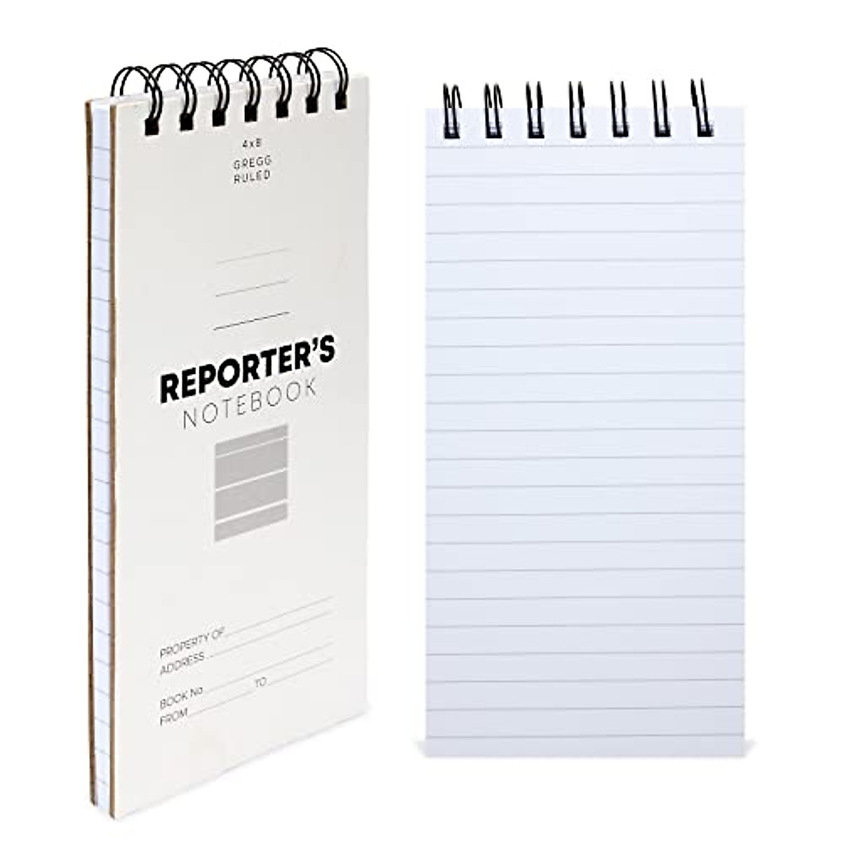 12 Pack Reporters Notebook, Spiral Note Pad for Journalist, Detective (70 Sheets/140 Pages Per Book, 4x8 In)