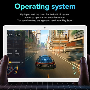 GLOGLOW Tablet Computer, 12GB RAM 256GB ROM 10.1 Inch Tablet 8MP 20MP Cameras Ten Core CPU 5G WiFi 100-240V for Learning (US Plug)