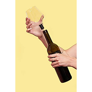 Godinger ChugMate Wine Glass Topper, Goblet to Drink Straight from The Bottle, The Original, 1 Count (Pack of 1), Clear