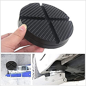 Jack Stand Pads Floor Jack Rubber Pad, Universal Floor Jack Rubber Pad, Jack Pad Adapter Pinch, Cross Groove Design, Weld Side Frame Rail Protector Puck/Pad (1Pack)