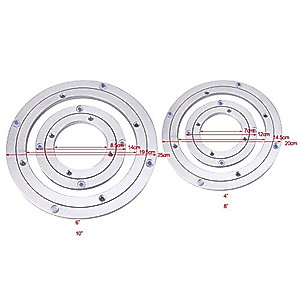 Zerodis Heavy Duty Aluminium Alloy Rotating Round Circular Plate Turntable Bea Dining Table Rotating Plate for Restaurant Cake Decorations TV Rack(6Inch)