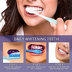 Whitening Toothpaste,Purple Toothpaste for Teeth Whitening,Colour Corrector Toothpaste,Toothpaste Whitening,V34 Toothpaste,Remove Stains,Improves Teeth Brightness and Reduce Yellowing