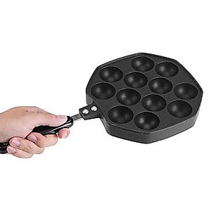 Takoyaki Grill Pan, 12 Holes Aluminum Non-Stick Grill Pan Plate Cooking Baking Mold Tray for Takoyaki and Round Pancakes Making