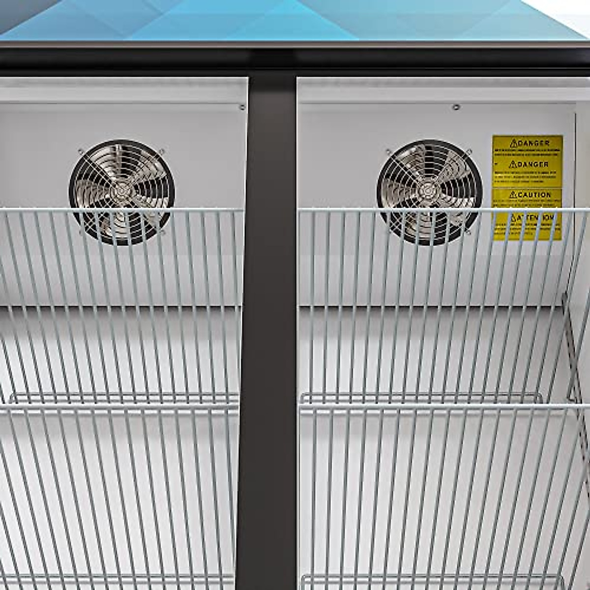 KoolMore - MDR-2GD-35C 45" Commercial Glass 2 Door Display Refrigerator Merchandiser - Upright Beverage Cooler with LED Lighting - 35 Cu. Ft, Black