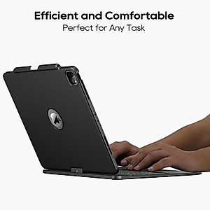 edaiser Swivel Keyboard Case for Apple iPad Pro 12.9 inch 6th Generation 5th 4th 3rd Gen; Wireless Rotatable Cover with Pencil Holder, Multi-Touch Trackpad, Backlit, Black