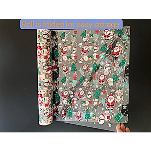 shareluck 100ft x 31.5’’ Christmas Cellophane Wrap Roll - Xmas Cellophane Wrap for Christmas to Wrap Gift Basket, Treat, Wine, Party Decoration. (31.5 Fold into 16”)