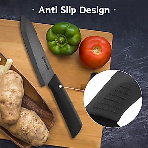 Magiware Ceramic Knives, Ceramic Knife Set with Sheaths Cover -Sharp Longer Never Rust (include 6 Inch Chef Knife, 5inch Utility Knife, and 4 Inch Paring Knife