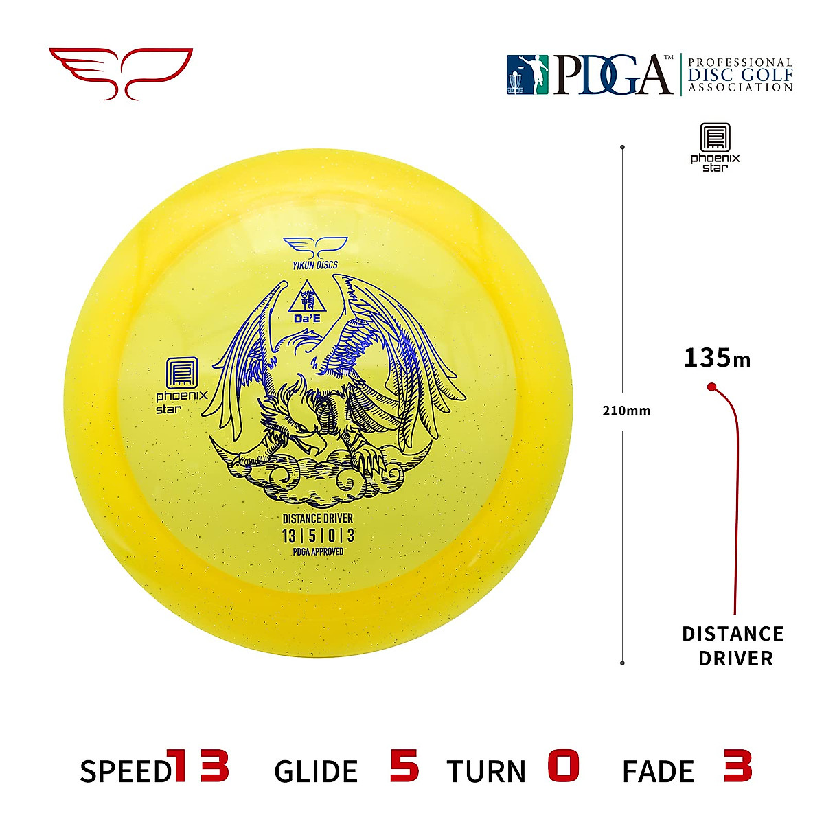 Yikun Disc Golf Disc Starter Set 3pcs Includes Golf Disc Driver Mid-Range Putter Disc Golf Set Beginner 165-176g Premium Disc Golf Set for Competition