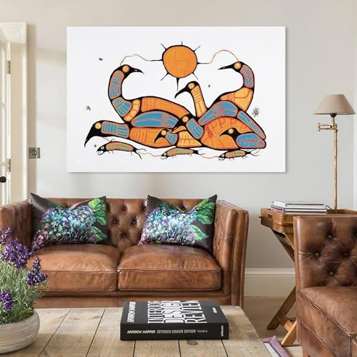 Loon Family by Norval Morrisseau Prints Poster Wall Art Poster Scroll Canvas Painting Picture Living Room Decor Home Framed/Unframed 20x30inch(50x75cm)