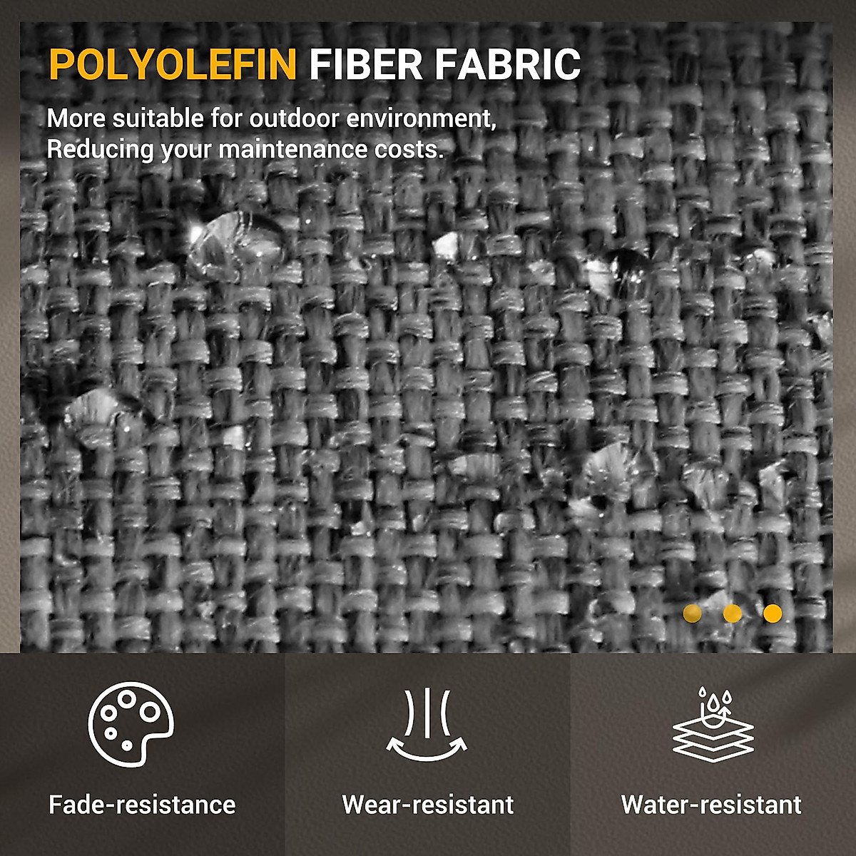 UDPATIO Metal Outdoor Patio Furniture Set, Modern Outdoor Conversation Furniture Sets w/Coffee Table, Sectional Furniture with Thick, Washable and High-Resiliency Sponge Cushions, Deep Grey, 4 PCS