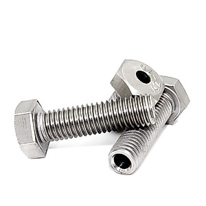 (5pcs) 304 Stainless Steel Hexagon Hollow Threaded Through Hole Suit Bolts for Electrical Fittings etc M10x25mm Aperture (5.2mm).