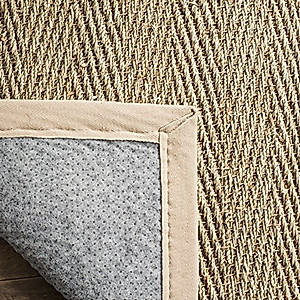 Safavieh Natural Fiber Collection 10' x 14' Beige NF115A Border Herringbone Seagrass Area Rug