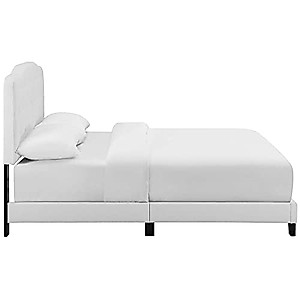 Modway Amelia Tufted Fabric Upholstered Twin Platform Bed in White
