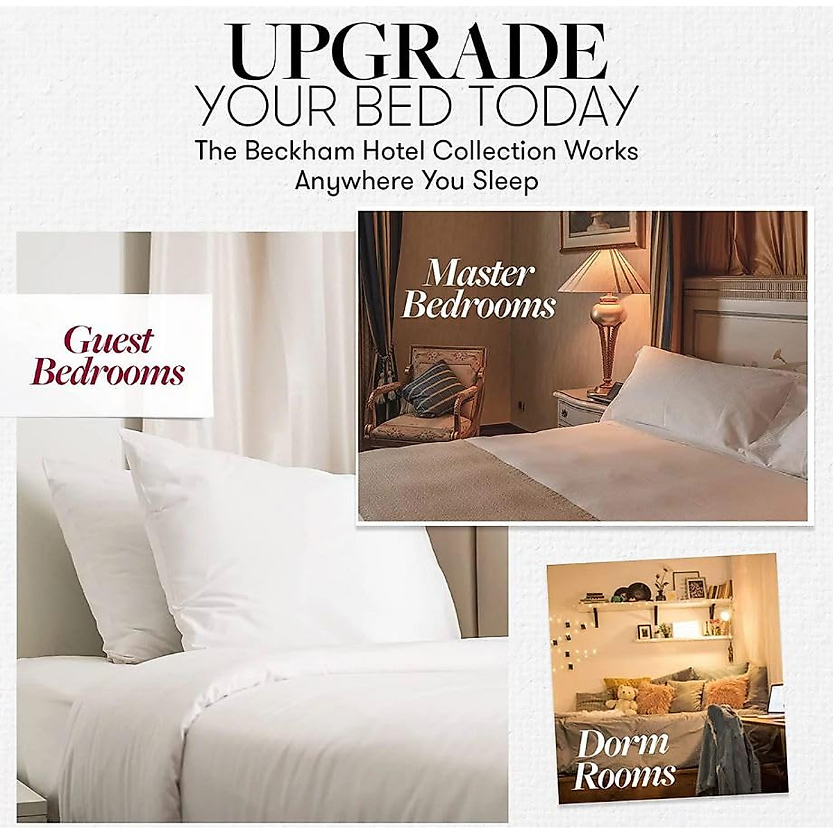 Beckham Hotel Collection Bed Pillows Standard / Queen Size Set of 2 - Down Alternative Bedding Gel Cooling Pillow for Back, Stomach or Side Sleepers