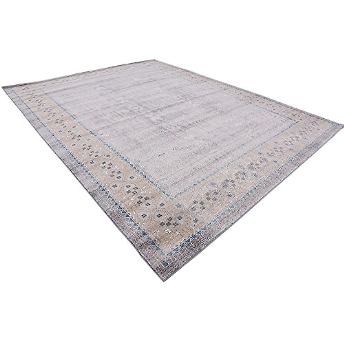 Unique Loom Salzburg Collection Classic Traditional Design Oriental Inspired Area Rug, 10 ft x 13 ft, Gray/Beige
