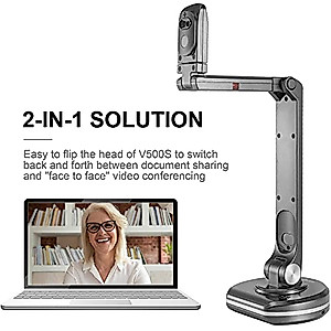JOYUSING V500S 8MP HD USB Document Camera for Teachers with Light, Mac, Windows, Chromebook Compatible Excellent for Online Teaching, Distance Learning, Web Conferencing