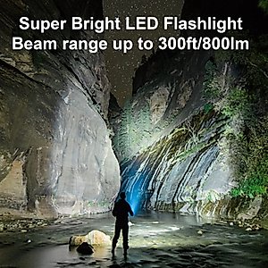 MC-ELIN Rechargeable Flashlight,USB C High Lumens Zoomable Small LED Flashlight 4 Modes Plastic Lantern Torch with Side Light Carabineer Clip Portable Flash Lights for Camping Emergency Cycling