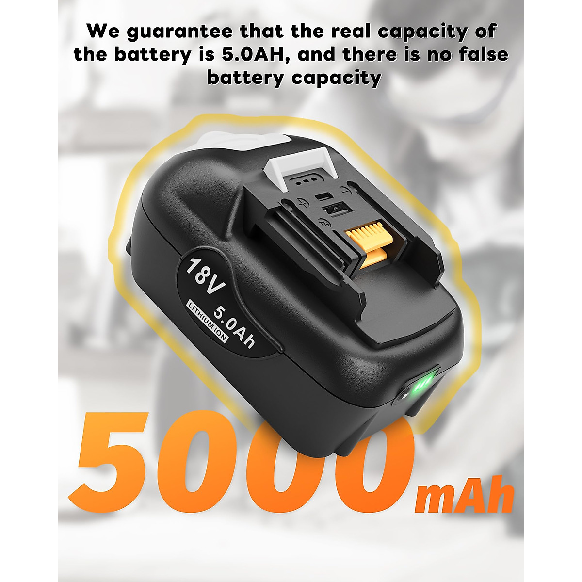 COOMYXIN Genuine Capacity 4 Pack 5Ah 18V Battery Replacement for Makita 18v Battery - Real Capacity Lithium Ion Batteries Compatible with All Makita 18V Cordless Power Tools