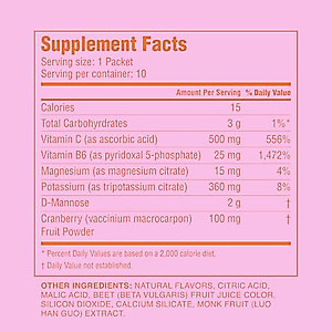 Cheeky Bonsai Bye Bye UTI: Fast Acting UTI Relief Drink Mix with D-Mannose and Cranberry Extract, Urinary Tract Support Health, Hibiscus Lemonade Flavor (10 Packets) - Vegan, Non-GMO, Quick Relief