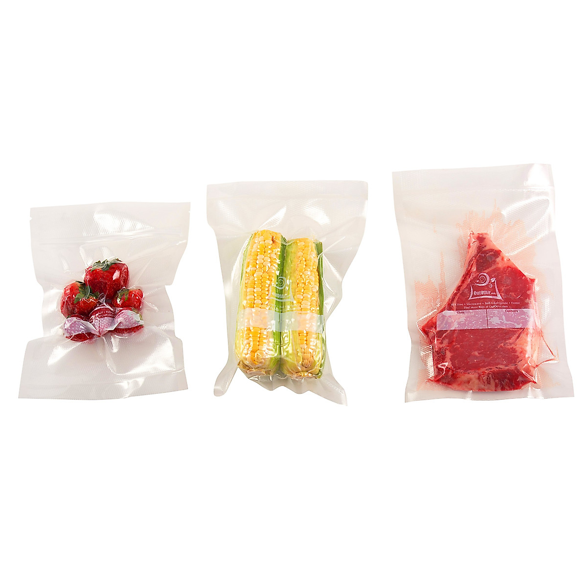 100 Vacuum Sealer Bags: Quart Size (8" x 12") by OutOfAir Works with FoodSaver & Other Machines - 33% Thicker BPA Free, Commercial Grade, 8 x 12 inches