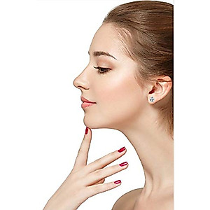 4 Pairs Stainless Steel Magnetic Stud Earrings for Men Women Non Piercing Clip on CZ Earrings 6MM (4 Pairs a Set,6MMBlack + Silver)