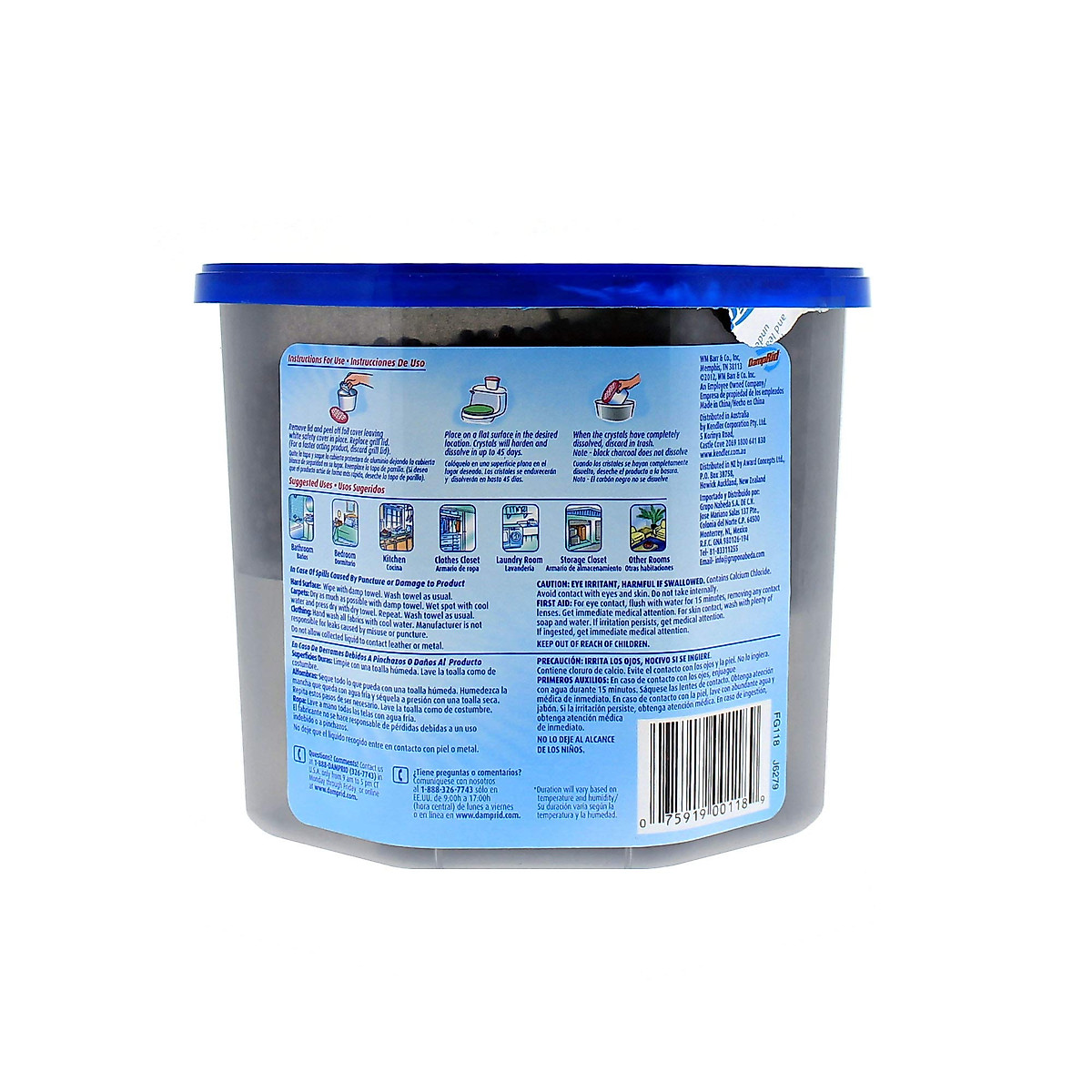 DampRid Fragrance Free Disposable Moisture Absorber with Activated Charcoal - 18oz; Moisture Absorber & Odor Remover