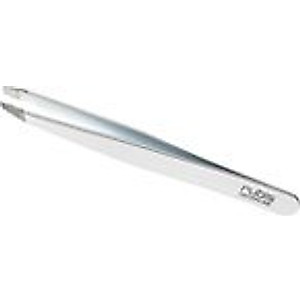 Rubis Classic Stainless Steel Slanted Tweezers for Precise Eyebrows and Hair Removal, 1K105, White,Rubis Switzerland Swiss Made World Renowned Precision