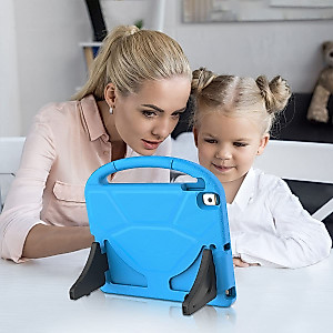RTOBX Kids Case for iPad 10.2 & 10.5, iPad 9th/8th/7th Generation 10.2" 2021 2020 2019 Case with Screen Protector, iPad Air 3rd Gen/Pro 10.5 inch Protective Cover with Handle Stand, Blue