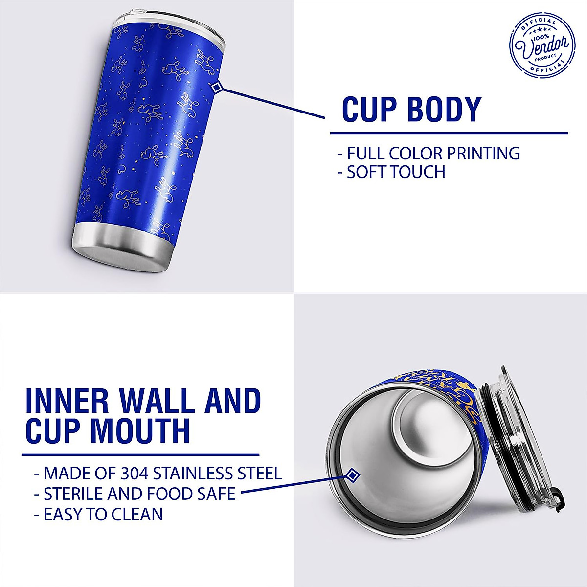 BBGreek Sigma Gamma Rho Sorority Paraphernalia - SGRHO - Official Vendor - 20 oz Stainless Steel Insulated Tumbler - Poodle