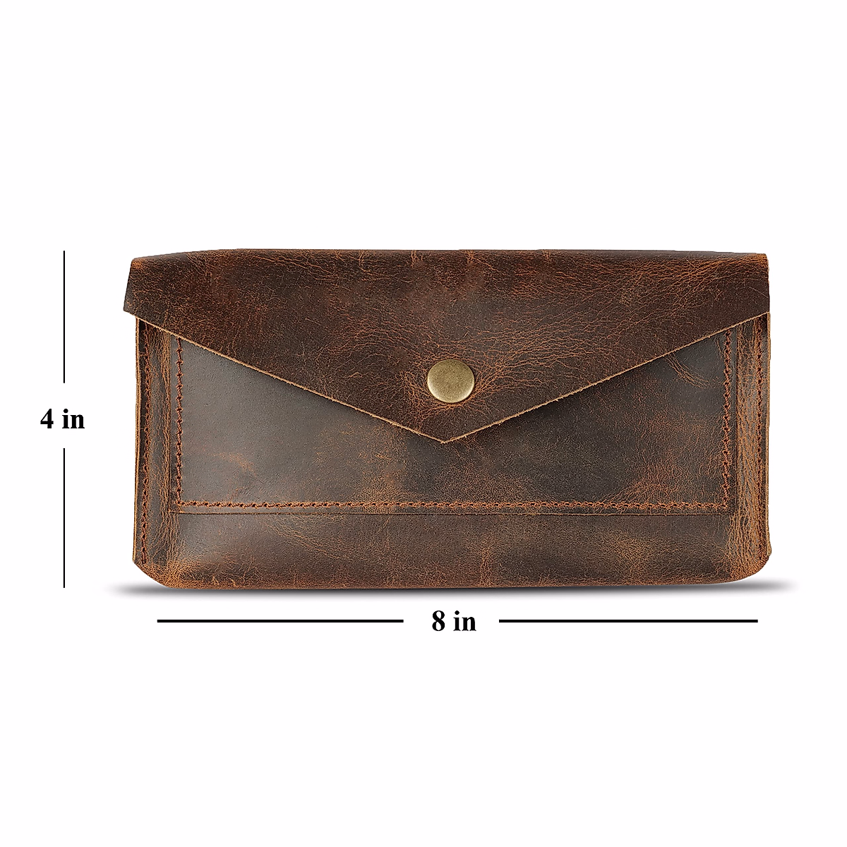 The Antiq Leather Currency Pouch, Money Organiser, Coin Purse, Retro Clutch Wallet for Men & Women, Cash Wallet, Cash Envelope, Currency Pouch with Mobile Pocket